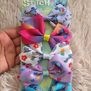 Disney | Accessories | Disney Stitch Colorful Kids Hair Bow Set Of 7 ...